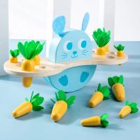 China Wooden Rabbit Balance Building Block Radish Pulling Game for sale