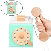 China Retro Simulation Phone Playset Wooden Educational Toy For Children for sale