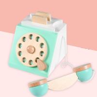 China Retro Simulation Phone Playset Wooden Educational Toy For Children for sale