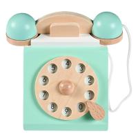 China Retro Simulation Phone Playset Wooden Educational Toy For Children for sale