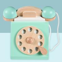 China Retro Simulation Phone Playset Wooden Educational Toy For Children for sale