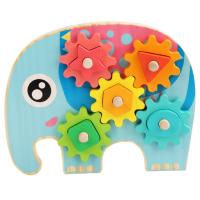China Intelligent Elephant Owl Gear Block Wood Creative Animal Design for sale