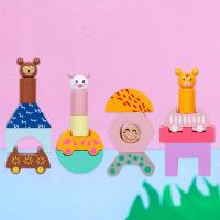 China Wood Train Truck Shape DIY Educational Toy For Preschool Toddler for sale