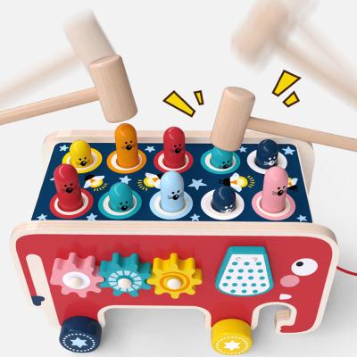 China 2 Mallets Wooden Hammer Toys Burr Free For Toddler Boys Girls for sale