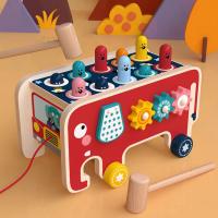China 2 Mallets Wooden Hammer Toys Burr Free For Toddler Boys Girls for sale