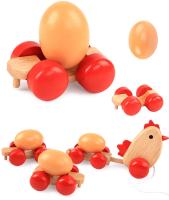 China Wooden Hen Pulling Egg Driving Train Parent Child HandHeld for sale