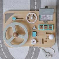 China Cognitive Unlocking Color Matching Simulation Steering Wheel Clock Wooden for sale