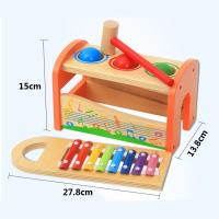 China Wooden Cartoon Rainbow Percussion Table For Children Early Education for sale
