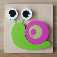 China Wooden Cartoon Animal 3D Puzzle Children Early Education Cognitive for sale