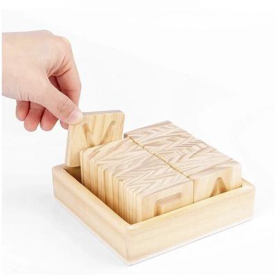 China Wooden Montessori Word Spelling Groove Practice Board Pen Control Training for sale