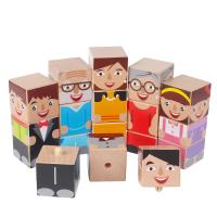 China Baby Wooden Toys Creature Blocks Set Parents Kids Family Educational for sale