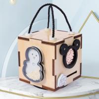 China Montessori Intellectual Wooden Six In One Busy Board Cube Hand On Ability Training for sale