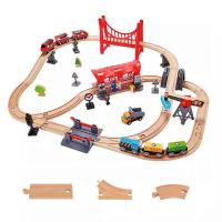 China Kids Wooden Railway Track Toy Competible For All Brands Track Educational for sale
