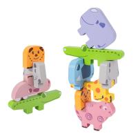 China CPC Wooden Block Puzzle Toys Animal Music Balance Folding Height for sale
