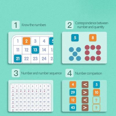 China Hundred Board Montessori Mathematical Thinking Training Aids Numbers 1 To 100 for sale