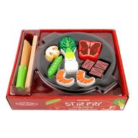 China Vegetable Hot Pot Wok Wooden Miniature Kitchen Set Children'S Educational for sale