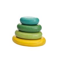 China Baby Wooden Montessori Jenga Rainbow Stacked Stone Balanced Stacking BPA Free for sale