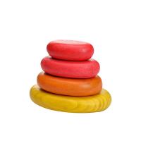 China Baby Wooden Montessori Jenga Rainbow Stacked Stone Balanced Stacking BPA Free for sale