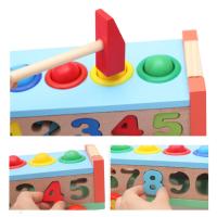 China Wooden Knocking Blocks Pull Along Car Number Color Pairing Interactive for sale