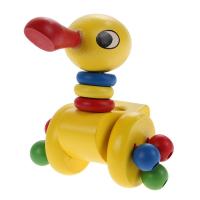 China Kids Wooden Cartoon Animals Trolley Car Wood Pushing Toy Random Color for sale