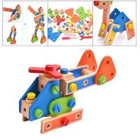 China Montessori Wooden Building Block Nut Toys Nut Screw Toy Girls Boys Gift for sale