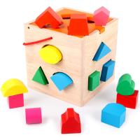 China Wooden 16 Hole Intelligence Box Children Color Cognitive Shape Matching AIDS for sale