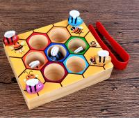 China Montessori Beehive Game Baby Toy Intelligence Catch Bee Color Cognition for sale