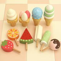 China Simulation Magnetic Ice Cream Wooden Toys Pretend Play Kitchen Food for sale