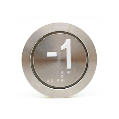 China 35.6mm Elevator Round Call Push Button with Braille - DC24V/12V, 3M+ Life Cycle, ADA Compliant for sale