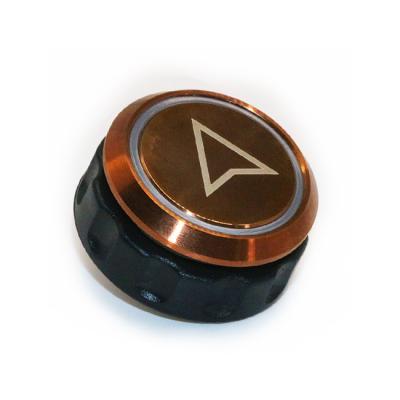 China DC24V Touchless Elevator Button with Golden Stainless Steel Frame and Blue/White LED Light for 0.8-3.0mm Panels for sale