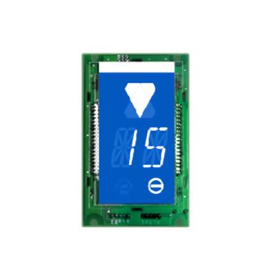 China Elevator Segment LCD Floor Display Screen 54x86mm DC24V White Letter Lift Spare Parts for sale