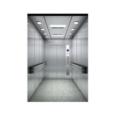 China 1.75m/s High Speed Hospital Elevator with 1600kg Load Capacity - Hairline Stainless Steel Interior for sale