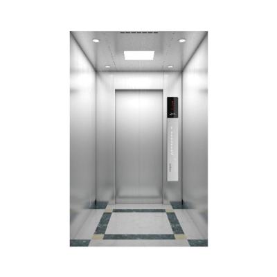 China 4m/s Etching Hairline Stainless Steel Passenger Elevator Cabin - 630-1150kg Capacity with PMSM Drive System for sale