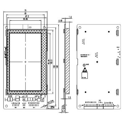 China 4.3 Inch TFT LCD Elevator Display with Parallel Gray Code Input DC18-36V 75×140mm Dimensions for sale