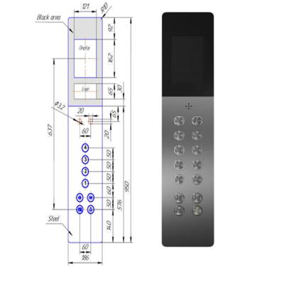 China Customized Elevator Parts Cop Panel Stainless Steel Cop Board Lift Cop for sale