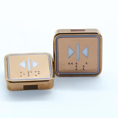 China Rose Gold Square Flat Character Braille DC24V Touchless Button for Elevator Lift COP LOP with 2.5-5N Operation Pressure and 0-15mm Sensing Distance for sale