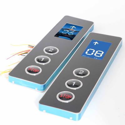 China Modern Black Glass Elevator Cop LOP Panel Up / Down Arrow Call Button For Hall Surface Mounted Parts for sale