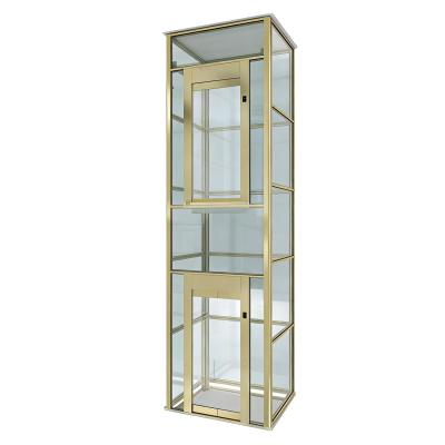 China Easy Installation MRL Traction Villa Lift Aluminum Shaft Modern Traction Home Elevator for sale