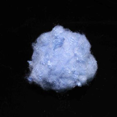 China GRS Certified 9D x 51mm Sky Blue Recycled Polyester Staple Fiber for Plush Toys and Padding for sale