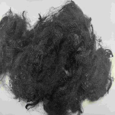 China Flame Retardant Polyester Fiber 3D × 51mm Black - GRS Certified Recycled PSF for Industrial Textiles for sale