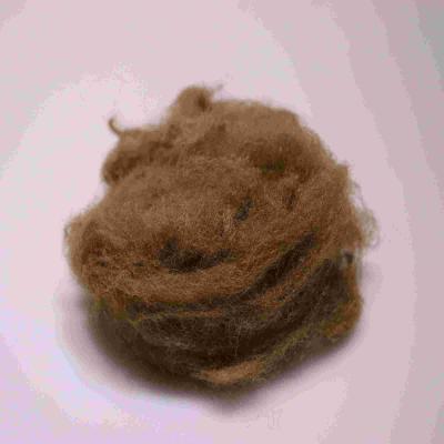 China 4080 Dope Dyed Polyester Staple Fiber 6D × 65mm Brown GRS Certified Recycled PET Material for sale