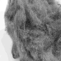 China Solid Gray Polyester Staple Fiber 6D x 65mm Fire Retardant GRS Certified Recycled Material for sale