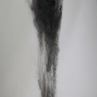 China Solid Gray Polyester Staple Fiber 6D x 65mm Fire Retardant GRS Certified Recycled Material for sale