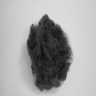 China 6D x 65mm Gray Flame Retardant Polyester Fiber - GRS Certified Recycled Material for Carpets and Textiles for sale