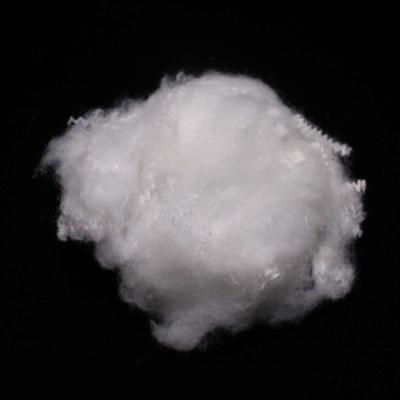China 6D x 64mm Flame Resistant Recycled PET Staple Fiber for Filling with GRS Certification for sale