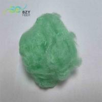 China Green Dope Dyed Recycled Polyester Fiber 2.5D-25D for Padding & Yarn Production | GRS Certified for sale