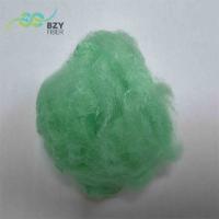 China Green Dope Dyed Recycled Polyester Fiber 2.5D-25D for Padding & Yarn Production | GRS Certified for sale