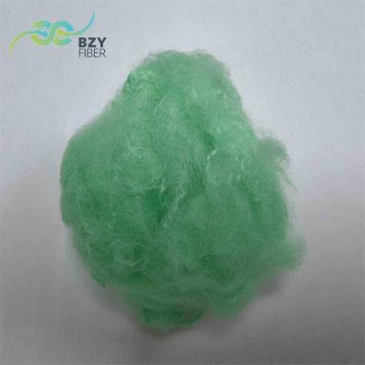 China Green Dope Dyed Recycled Polyester Fiber 2.5D-25D for Padding & Yarn Production | GRS Certified for sale