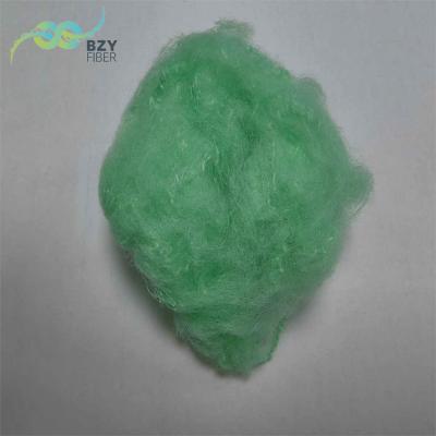 China Dope Dyed Recycled Green Polyester Natural Fibre For Production Of Spinning for sale