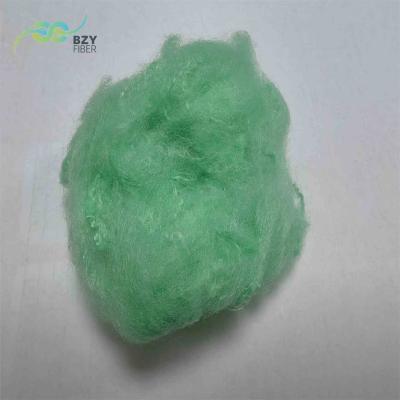 China Recycled PET Polyester Staple Fiber 2.5D Green 51mm for Yarn Production with GRS Certification for sale